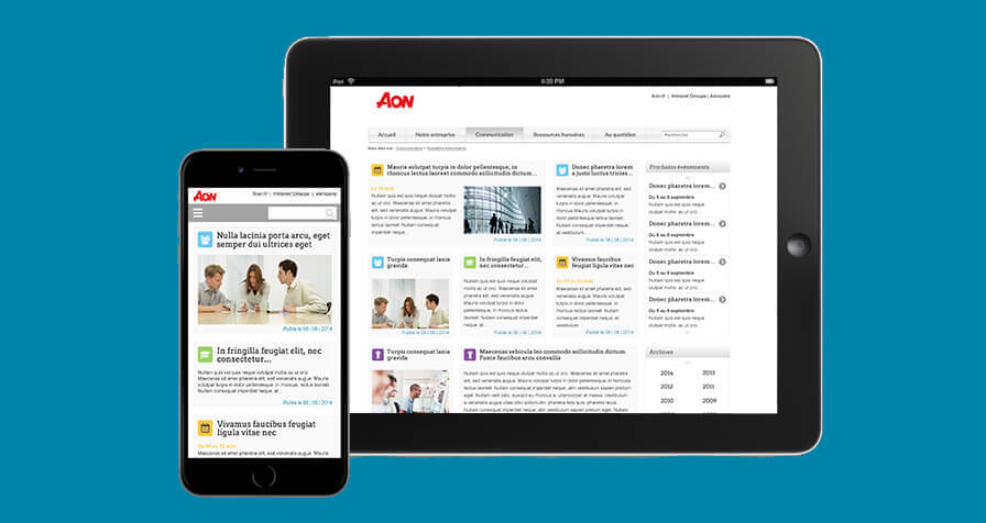 Refonte d'un site Intranet avec le CMS Drupal pour la société Aon France